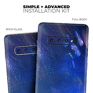 DesignSkinz Deep Blue Unfocused Scratches Protective Vinyl Decal Wrap Skin Cover Compatible with The Samsung Galaxy S20 (Screen Trim & Back Glass Skin)