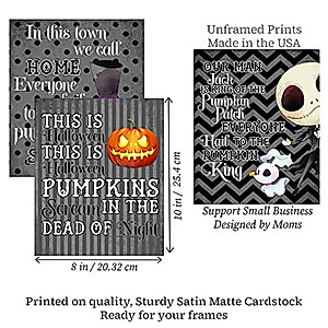 Nightmare Before Christmas Themed Character Wall Art Decor (Set of Six) Halloween Song Prints