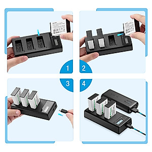 Powerextra 3 Pack LP-E17 Battery and Charger Compatible with Canon LP E17 and Canon Rebel SL2 SL3 T6i T6s T7i M3 M5 M6 200D 77D 750D 760D 800D 8000D KISS X8i