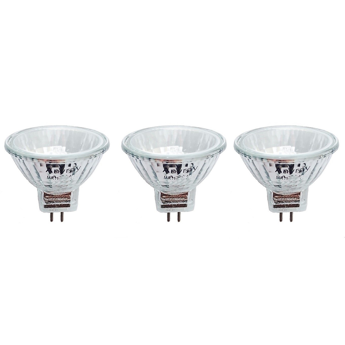 Anyray A1868Y (3-Bulbs) Clear MR11 12Volt 10Watt Precision Halogen Reflector Light Bulb 10W 12V