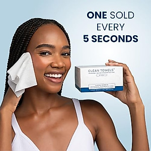 Clean Skin Club Clean Towels, 100% USDA Biobased Dermatologist Approved Face Towel, Disposable Clinically Tested Face Towelette, Facial Washcloth, Makeup Remover Dry Wipes, Ultra Soft, 100 ct, 4 pack