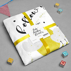 TreadSoft Baby Milestone Blanket for Boys & Girls | Personalized Baby Blanket for Newborn Including Props | Gender Neutral Baby Gift | 60 x 40 Inches