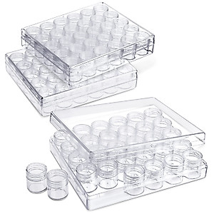 3 Pack Clear Bead Organizers and Storage Containers with Lids for Glitter, Arts and Crafts (93 Pieces)