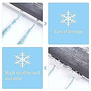 CHGCRAFT 20Pcs Snowflake Bookmark with Tassel Metal Bookmark Christmas Boxed Snowflake Bookmark for Bookworm Gift Book Lovers Student 7.3inch