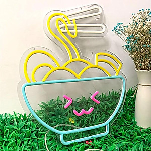 AMANYMX Ramen Neon Sign Custom Led Neon Signs for Wall Decor,Noodle Light Up Signs,Personalized Led Neon Signs for Resturant Home Kitchen Dinning Room Decorations,Size:17inch