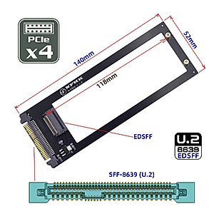 chenyang PCIe NVMe Ruler 1U GEN-Z EDSFF Short SSD E1.S to PCI-E 4X Carrier Host Adapter