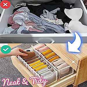 Simple Houseware Closet Underwear Organizer Drawer Divider 3 Set Home Organizer Underwear Storage Organizer Box (Gray)