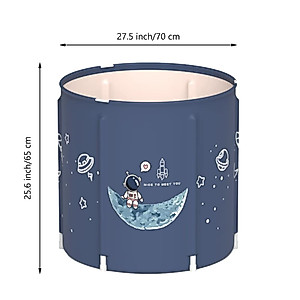 Genrenyen Portable Bathtub for Adults Foldable PVC SPA Soaking Standing Bath Tub for Shower Stall, Freestanding Non-Inflatable Hot Ice Bath Tub with Thickened Thermal Foam to Keep Temperature