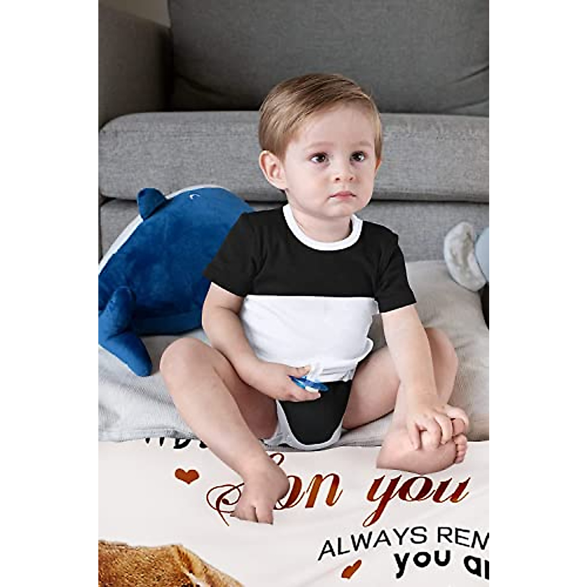 Yutrrpe to My Son Blanket from Mom Gifts for Son from Mom Personalized Throw Blankets Best Son Ever Gifts Birthday Graduation with Positive Encourage Fits Couch Sofa Bedroom Living Room