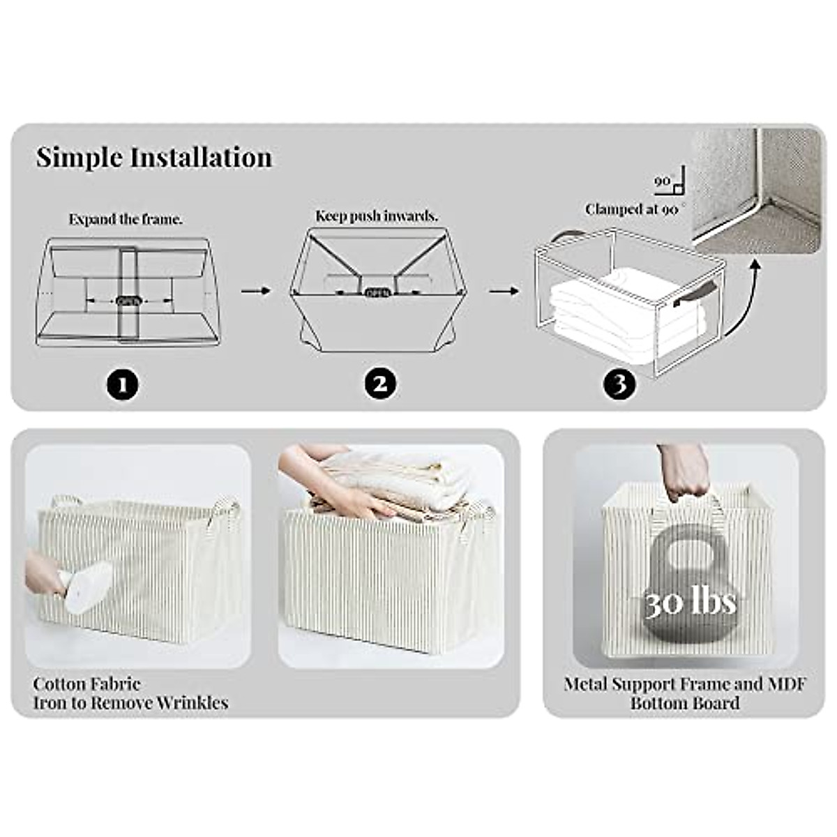 StorageWorks Two 3-Shelf Separable Closet Hanging Shelves with 2-Pack Storage Bins