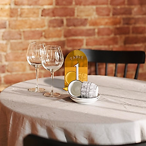 15pcs Mirrored Arch Wedding Table Numbers, Numbers 1-15, Wedding Reception Table Numbers Acrylic Table Numbers with Stands, for Wedding Reception Party Banquet (Gold)