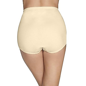 Vanity Fair Women's Lollipop Plus Size Brief Panties 15861, Elastic Leg Opening-Candleglow (3 Pack), X-Large (8)