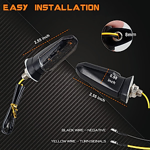 QUASCO 4PCS Universal Motorcycle Turn Signals, Front Rear LED Turn Signal Lights Amber Blinkers for Motorbike Scooter Quad Cruiser Off Road Turing