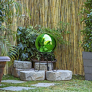 Alpine Corporation GLB292GN Gazing Globe, 10"L x 10"W x 12"H, Green