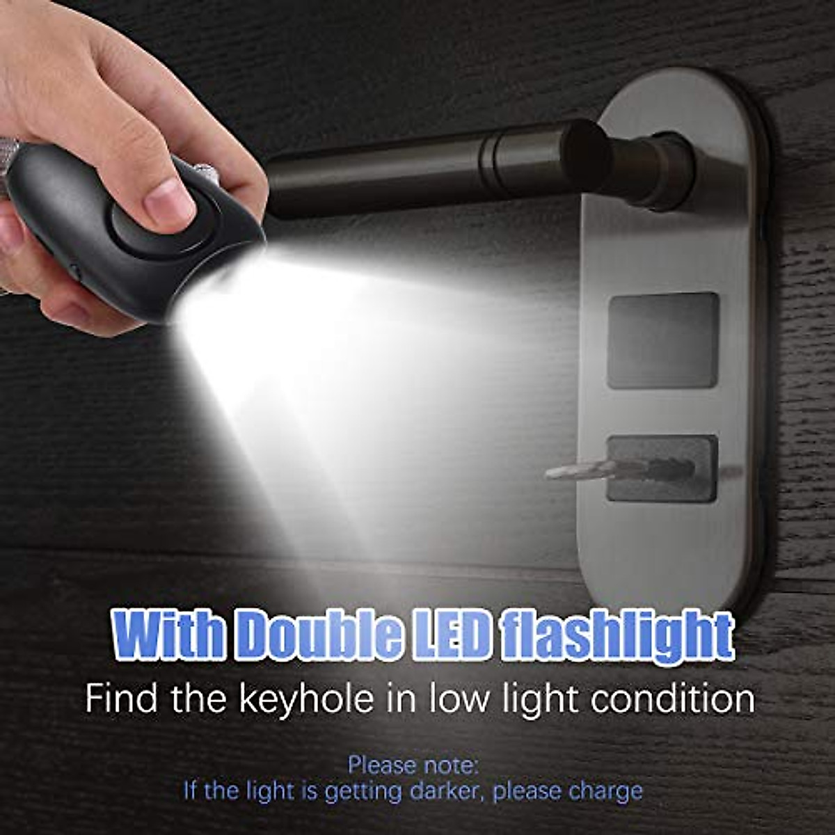 (Upgraded New Version) Safe Sound Personal Alarm, Rechargeable Emergency 130db Security Alarm Keychain Siren Song with 2 LED Lights, for Women, Men, Children, Elderly (3 Pack)