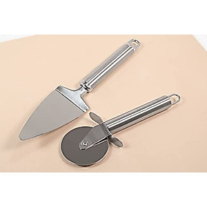 BULIKOR Pizza Stone Cordierite - 14" x 16" Rectangular Stone - For Baking Pizza, Bread, Cakes - Used in Oven, Charcoal or Electric Grills - Complete with a Stainless Steel Pizza Cutter and Server