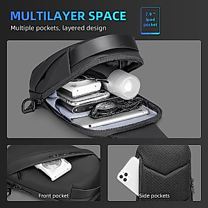 Crossbody Sling Bag Small Backpack for Women Men Lightweight One Strap Backpack Travel Hiking Chest Bag Daypack