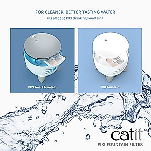 Catit PIXI Cat Drinking Fountain Filter, Replacement Triple Action Water Filter, 6-Pack, White