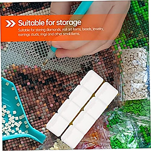 ADOCARN 20pcs Boxes 4 D Beads Sorting Picture Bead Art Glitter and Nail Organizer Diamonds Dot Crafts Case Mini Tools Diamond White Embroidery Plastic for Tool Container Transparent