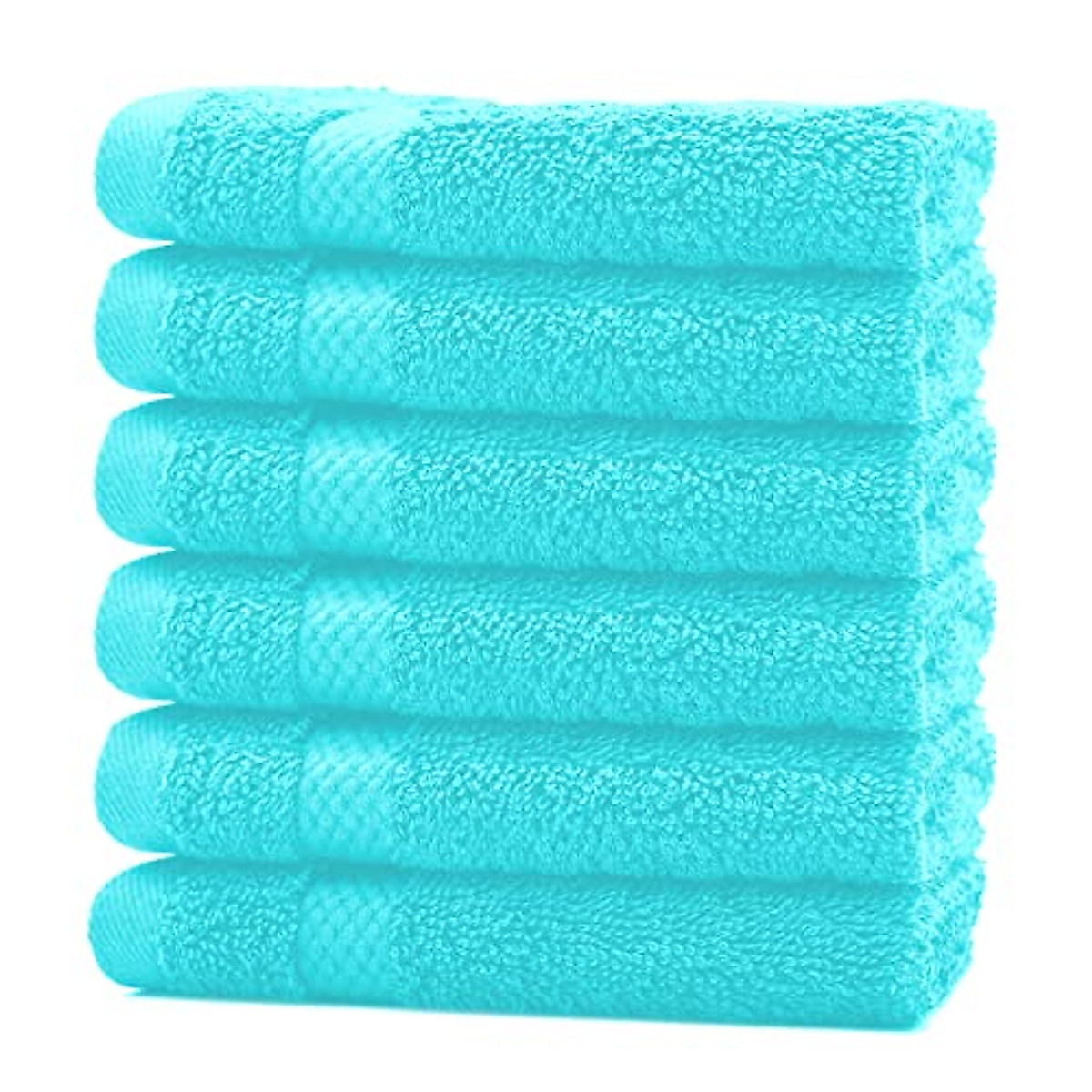 DAN RIVER 100% Cotton Face Towels 12 Pack - Premium Quality Washcloths Soft and Highly Absorbent Towels for Bathroom, Spa, Gym - Quick Dry Essential for Body and Daily Use 12x12 in, 600 GSM – Aqua