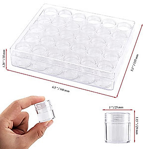 JOIKIT 5 Pack 30 Grids Diamond Painting Storage Containers with 3 PCS Label Stickers, 5D Diamond Painting Box, Bead Organizer with Lid for Nail Diamonds, Jewelry, DIY, Cosmetics