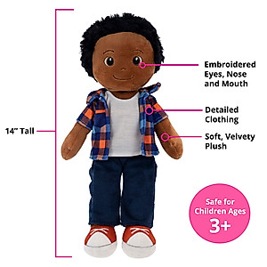 Playtime by Eimmie 14" Soft Baby Doll - Plush Rag Dolls for 2 Year Old Girls and Boys, Toddler & Infants - Girl Toys - Stuffed Toy Companion - Washable & Sensory Fabric Body - Charlie - Boy Dolls Kids