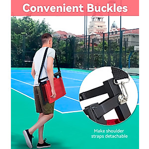 Ohuhu Stadium Seats with Back Support Bleacher Chairs with Backrest Portable Bleacher Seat with Shoulder Straps and Hook for Sports Events Baseball Soccer Kayak Boat, Red