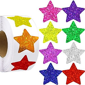 Large Star Stickers 500PCS Large Sparkling Star Stickers for Envelopes Glitter Wish Stickers Holiday Decorations Classroom Graduation Reward Supplies