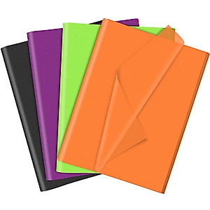120 Sheets Halloween Tissue Paper for Gift Wrapping, 4 Colors Halloween Wrapping Paper for Gift Bags for Birthday Party Wedding Baby Shower DIY Craft, 20 × 14Inch