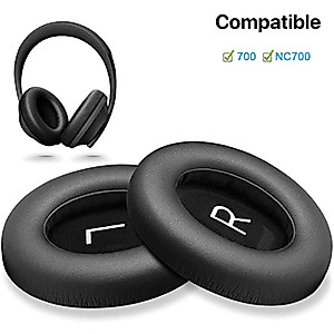 Zotech Leather Replacement Ear Pads Memory Foam Pads for Bose 700 Noise Cancelling Headphones (NC700) (Black)