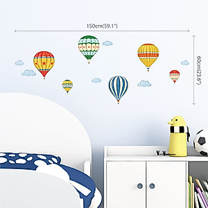 DECOWALL DS-8011 Colourful Hot Air Balloons Kids Wall Stickers Wall Decals Peel and Stick Removable Wall Stickers for Kids Nursery Bedroom Living Room (Small) d?cor