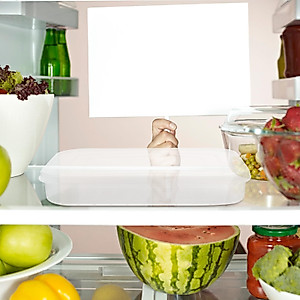 2 Pcs Transparent Food Storage Boxes with Lid for Refrigerator, Meat Container, Bacon Keeper, Stackable Cold Cuts and fruits Storage Containers for Fridge,Fridge Organizers
