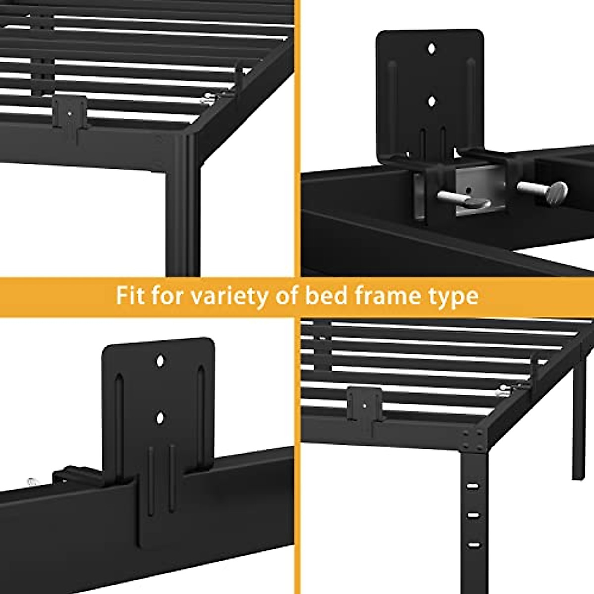 COMASACH 16 Inch California King Bed Frames and 6 Pcs Mattress Gaskets, Heavy Duty Metal Platform Bed Frames with 4500Lbs Steel Slat Support, No Box Spring Needed, Easy Assembly, Noise Free Non Slip M