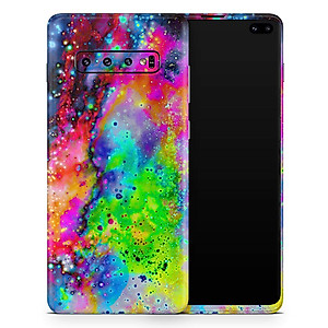 DesignSkinz Neon Splatter Universe Protective Vinyl Decal Wrap Skin Cover Compatible with The Samsung Galaxy S20 (Screen Trim & Back Glass Skin)