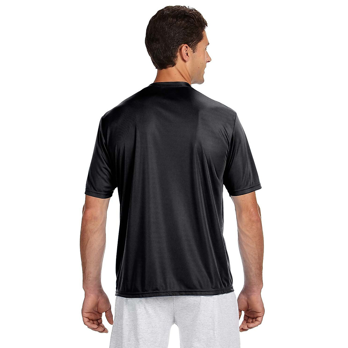 A4 Men's Cooling Performance Crew Short Sleeve T-Shirt, Black, Large