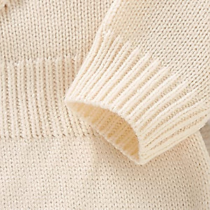 Baby Girls' Bodysuit Newborn Clothes Toddler Sweater Romper Long Sleeve Pullover Winter Infant Onesies Spring For Photo Shoot Yellow-9-12 Months