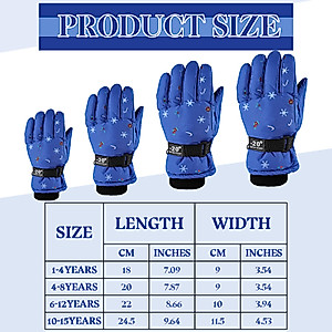 Hicarer 4 Pairs Winter Gloves for Kids Waterproof Snow Ski Gloves Warm Unisex Camouflage Clothes for Cold Weather Girls Boys Children(Dark Blue, Pink, Black, Blue,4-8 Years Old)