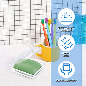 KKONHII 4 Pcs Clear Portable Cotton Swab Ball Holder Travel Cotton Pad Holder Dispenser Cosmetic Sponge Storage Box with Transparent Lid Storage Jar Cosmetic Pad Container Dental Floss Box