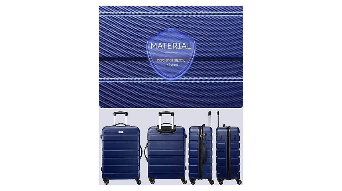 Durable 3-Piece Hard Shell Luggage Set | Spinner Wheels, TSA Lock