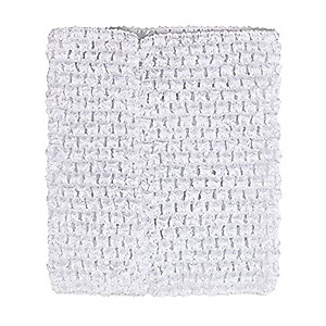 Andux 6 Inch Assorted Colors Baby Girl Crochet Tutu Tube Tops Chest Wrap Wide Crochet Headbands Pack of 4 ETMX-01 (White + Beige + Light Pink + Medium Pink)