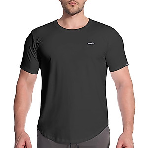 BROKIG Mens TDry Bold Gym Workout T-Shirt,Casual-Fit Training Bodybuilding Short Sleeve Shirts Men(Large,Black)
