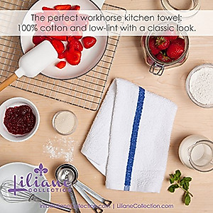 Liliane Collection 13 Bar Mops Kitchen Towels - 15" x 18" Commercial Grade 100% Cotton Kitchen Towels (High Density 28 oz/Dozen) - Terry Bar Mop Dish Towel - Thick and Absorbent