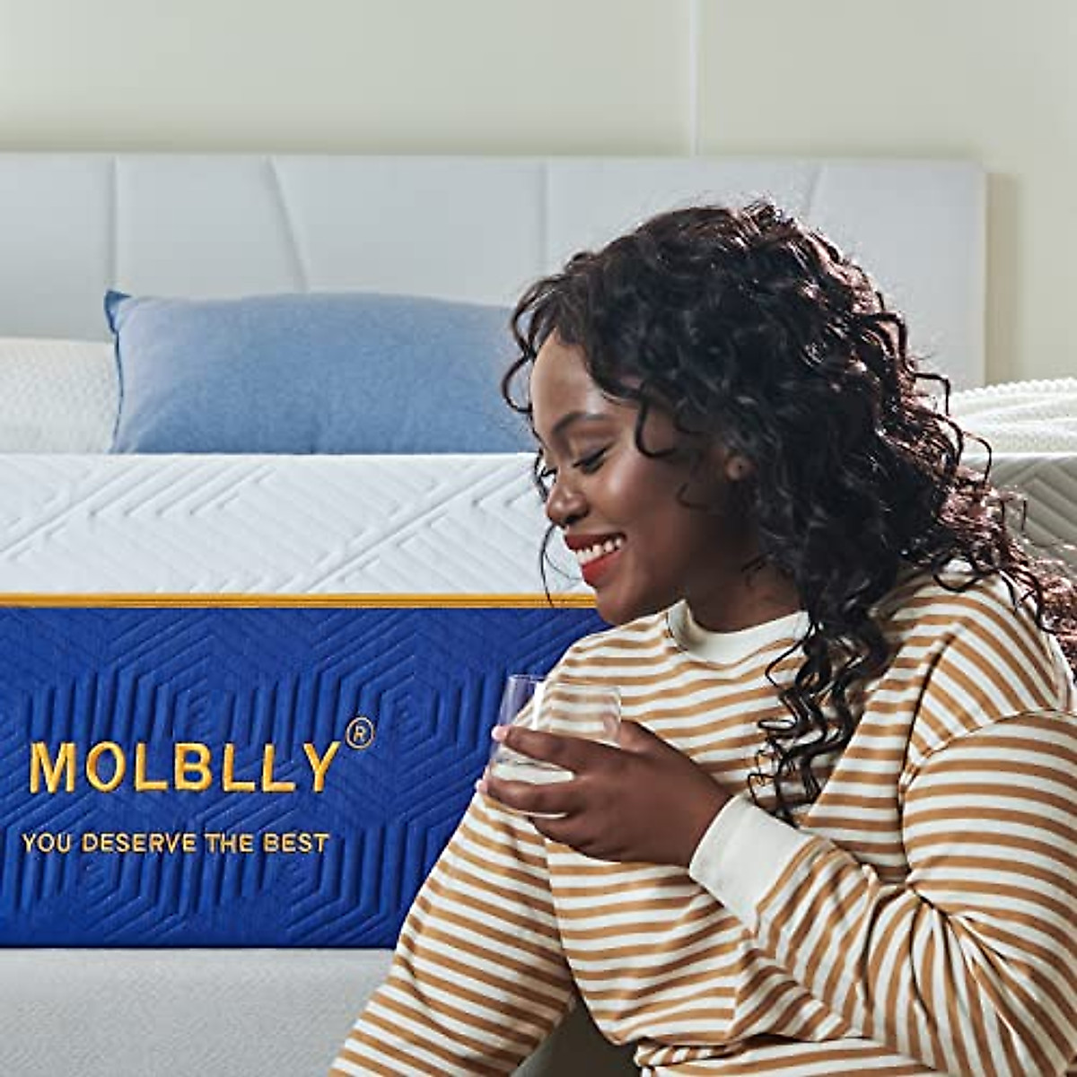 Molblly King Size Mattress, 12 Inch Cooling-Gel Memory Foam Mattress Bed in a Box,Cool King Bed Supportive & Pressure Relief with Breathable Soft Fabric Cover,Premium