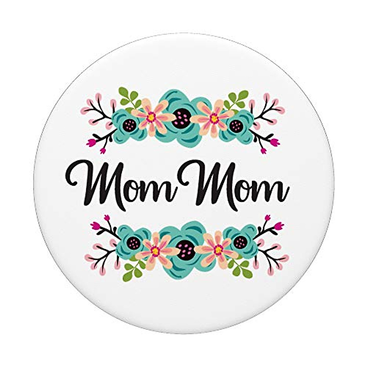 MomMom Gifts From Grandkids Floral Personalized Name Gift PopSockets Grip and Stand for Phones and Tablets
