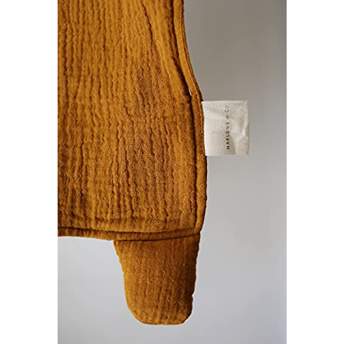 Marlowe & Co Organic Cotton Muslin Lovey Blanket, Organic Cotton Muslin Bunny Security Blanket (Toffee)