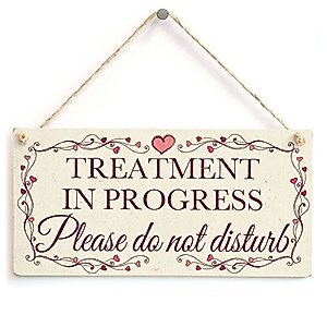 Meijiafei TREATMENT IN PROGRESS Please Do Not Disturb PVC Sign 10"x5"