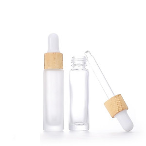 YORROR 10 Pack 10ml Frosted Thick Glass Essential Oil Dropper Bottle,Empty Refillable Dropper Bottle With Glass Eye Dropper for Massage Oils,Aromatherapy,Perfume,Cosmetic Liquid(Pink)