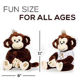 Inflatable Monkey Plush Toy - 11 Inch Stuffed Animal with Sticky Hands & Feet for Monkey Lovers