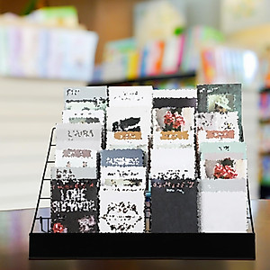 Queekay 6 Tier Wire Countertop Rack black Comic Book Holders Wide Wire Magazine Rack Tabletop Display Stand for Table Top Book Brochure Literature Comic Greeting Card Shelf Holder Stand