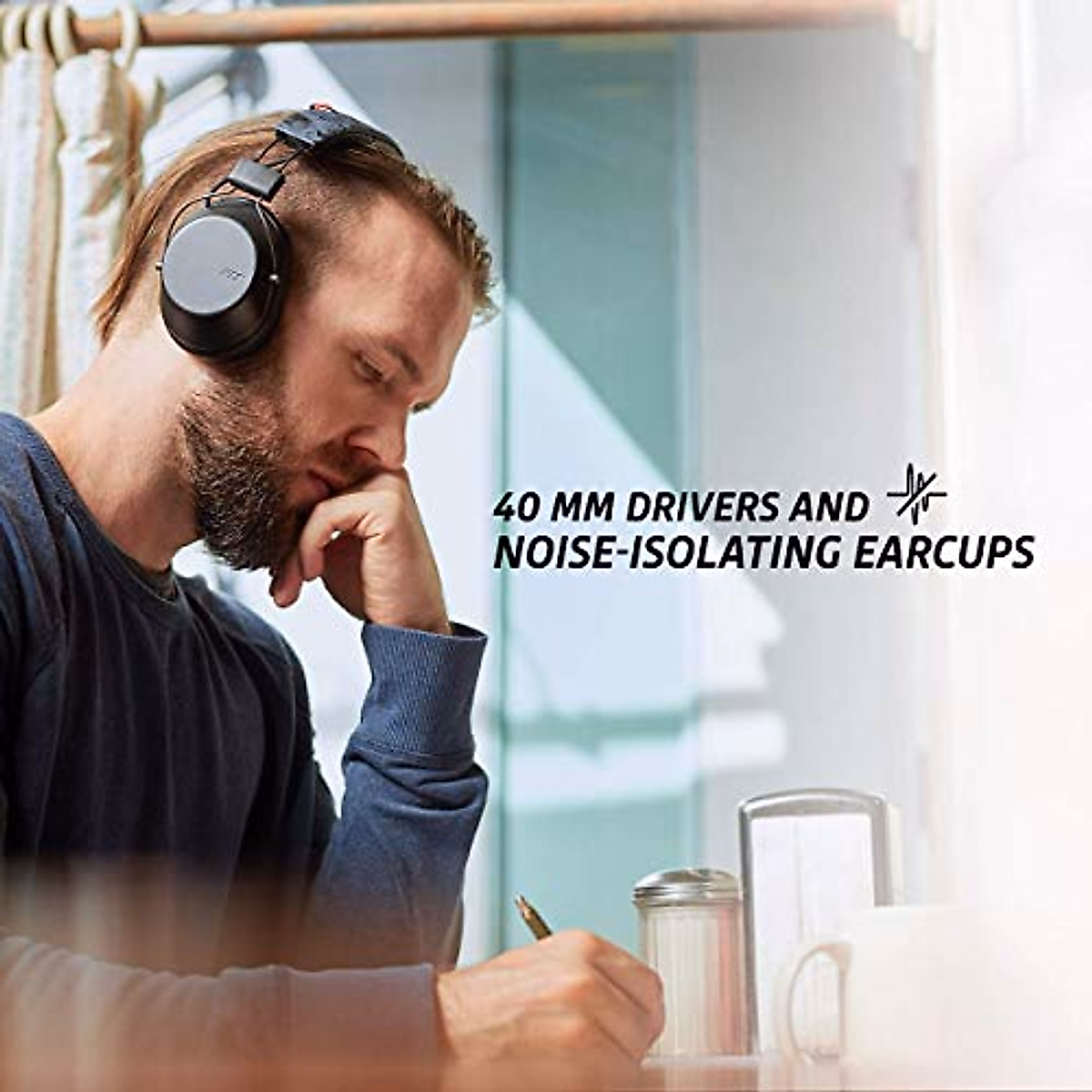 BackBeat FIT 6100 Wireless Bluetooth Headphones, Sport, Sweatproof and Water-Resistant, Pepper Grey (Renewed)